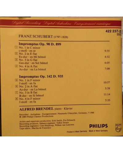 Alfred Brendel - Schubert: Impromptus D899; Impromptus D935 (CD) Отлична цена | Ozone.bg