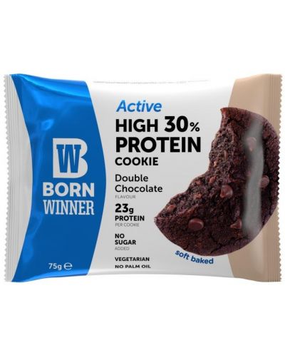 Active Protein Cookie, двоен шоколад, 75 g, Born Winner | Ozone.bg