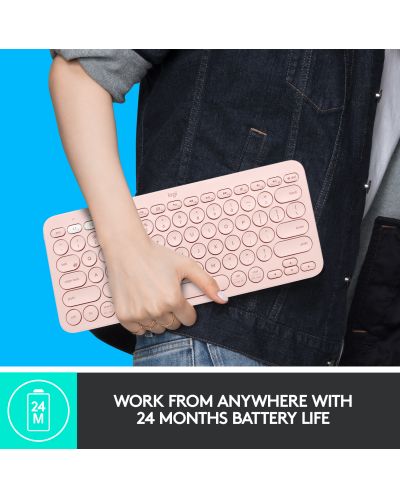 Клавиатура Logitech - K380, безжична, US Layout, розова | Ozone.bg