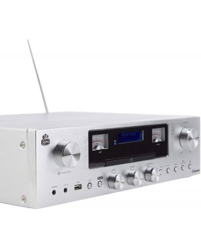 Комплект грамофон и усилвател GPO - PR 100/200, сребрист | Ozone.bg