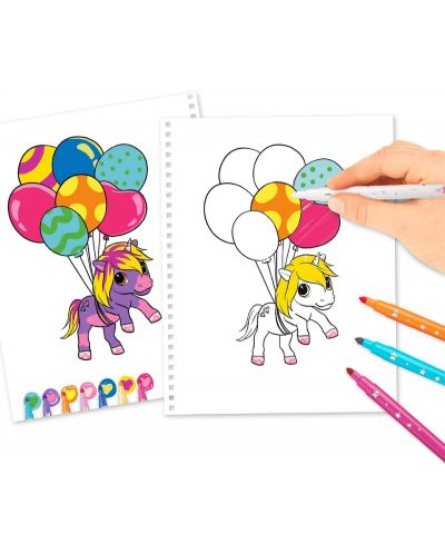 Комплект книжка за оцветяване Depesche Top Model Ylvi - Еднорог, с ...