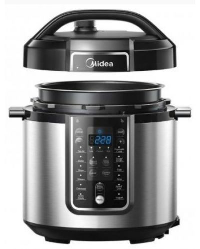 Мултикукър Midea - MY-CS6037WPB, 1000W, 13 програми, черен/сребрист ...