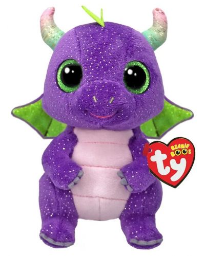 Плюшена играчка TY Toys Beanie Boos - Динозавър Daphne, лилав, 15 cm ...