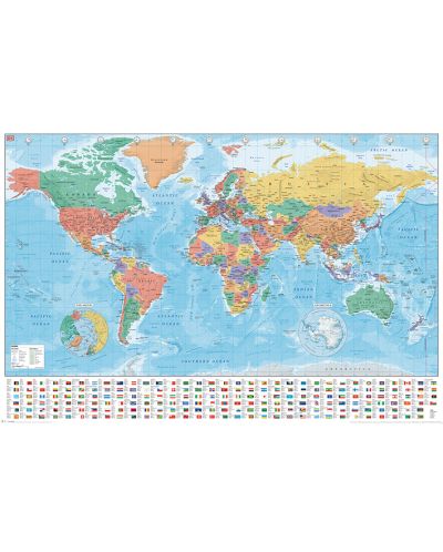 Плакат Pyramid Educational: Geography - Modern World Map 2020 | Ozone.bg