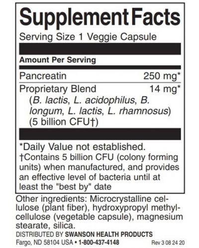 Probiotic with Digestive Enzymes, 60 капсули, Swanson | Ozone.bg