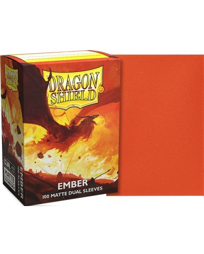 Протектори за карти Dragon Shield Dual Sleeves - Matte Ember (100 бр ...