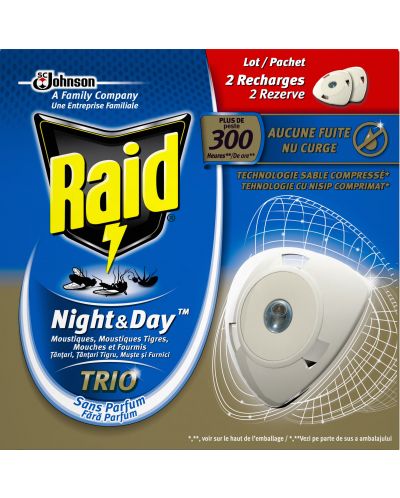 Raid Night & Day Двоен пълнител против насекоми Trio | Ozone.bg