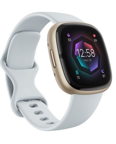Смарт часовник Fitbit - Sense 2 Blue Mist/Soft Gold Aluminum | Ozone.bg