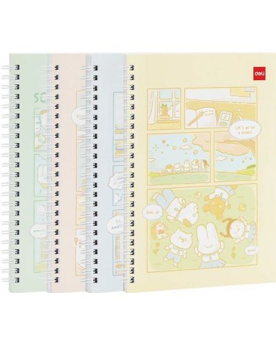 Тетрадка със спирала Deli - ELA560 School Life, A5, 60 листа, широки ...
