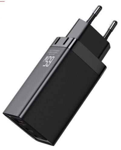 Зарядно устройство Xmart - 2xType-C PD и 1xUSB-A, 65W, черно | Ozone.bg
