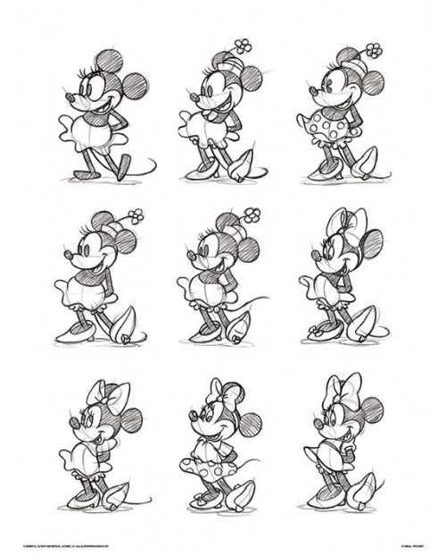 Арт принт Pyramid DIsney: Mickey Mouse - Minnie Sketched Multi | Ozone.bg