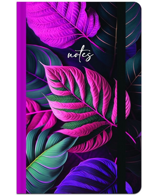 Бележник с ластик Lastva Botanical - A6, 96 листа, широки редове ...