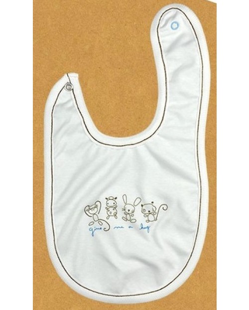 Бебешки лигавник с копче For Babies - Give me a hug, син надпис | Добра ...