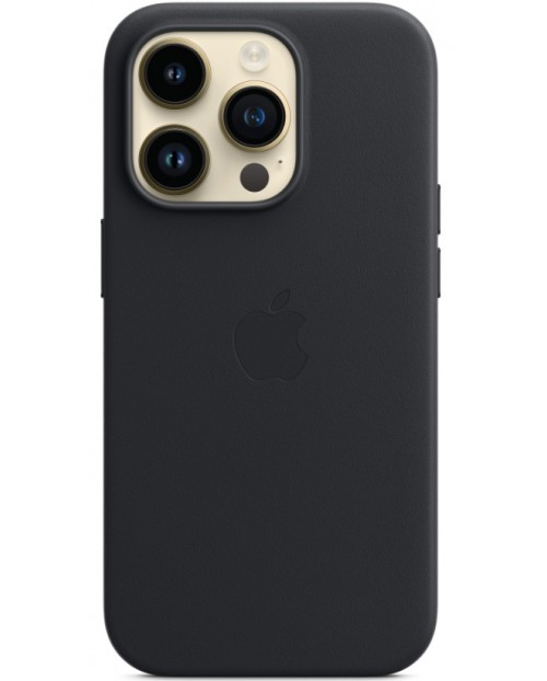 Калъф Apple - Leather MagSafe, iPhone 14 Pro, Midnight | Ozone.bg
