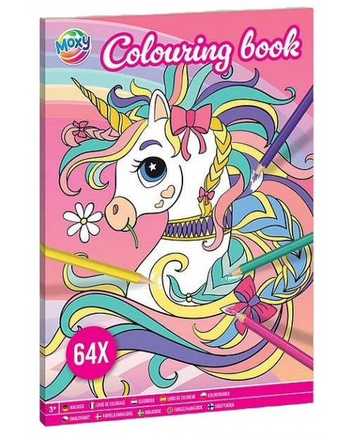 Книжка за оцветяване Moxy - Еднорог, A4, 64 страници | Ozone.bg