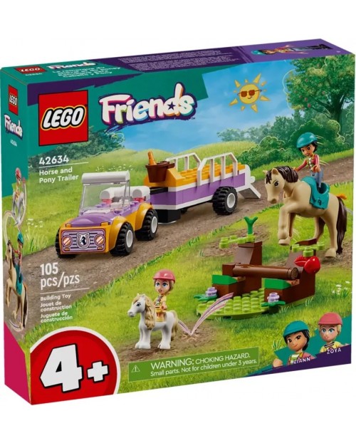 Конструктор LEGO Friends - Ремарке за коне и понита (42634) | Отлична ...