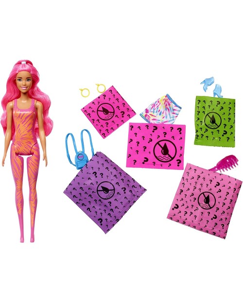 Кукла Barbie Color Reveal - Neon Tie Dye, с магическа трансформация ...