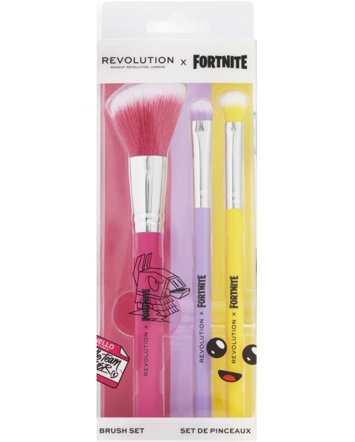 Makeup Revolution Fortnite Комплект четки за грим, 3 броя | Ozone.bg
