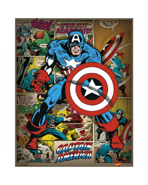 Мини плакат Pyramid Marvel: Captain America - Retro Captain America ...