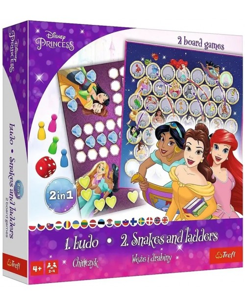 Настолна игра 2 в 1 Disney Princess (Ludo/Snakes and Ladders) - детска ...
