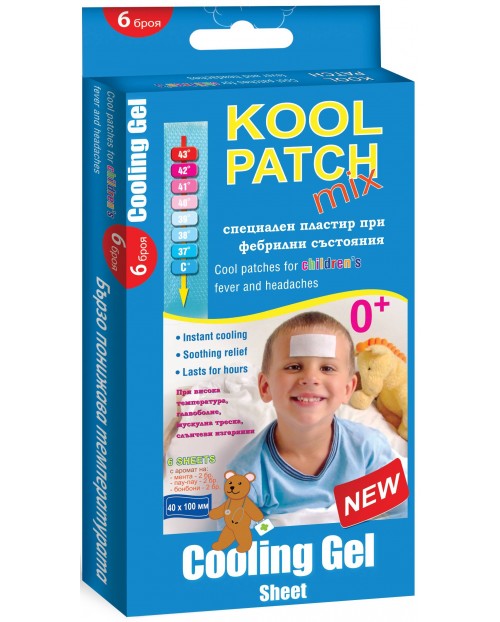 Kool Patch Mix Пластири при фебрилни състояния, 4 х 10 cm, 6 броя ...