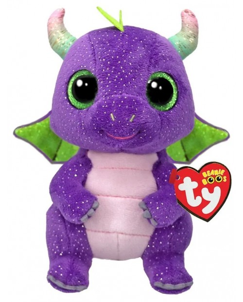 Плюшена играчка TY Toys Beanie Boos - Динозавър Daphne, лилав, 15 cm ...