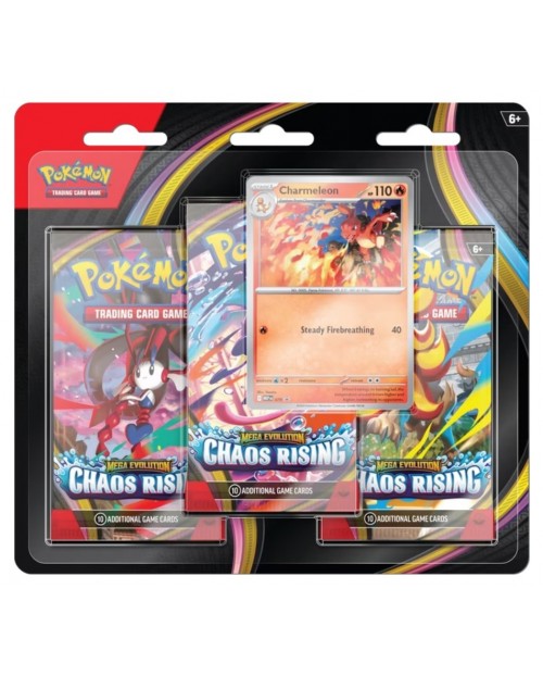 Pokemon TCG: Mega Evolution Chaos Rising 3-Pack Blister - Charmeleon ...