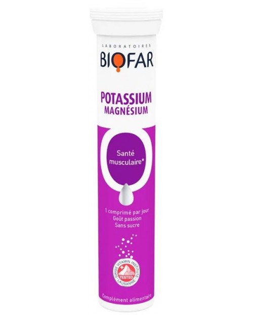 Potassium + Magnesium, 20 ефервесцентни таблетки, Biofar | Ozone.bg