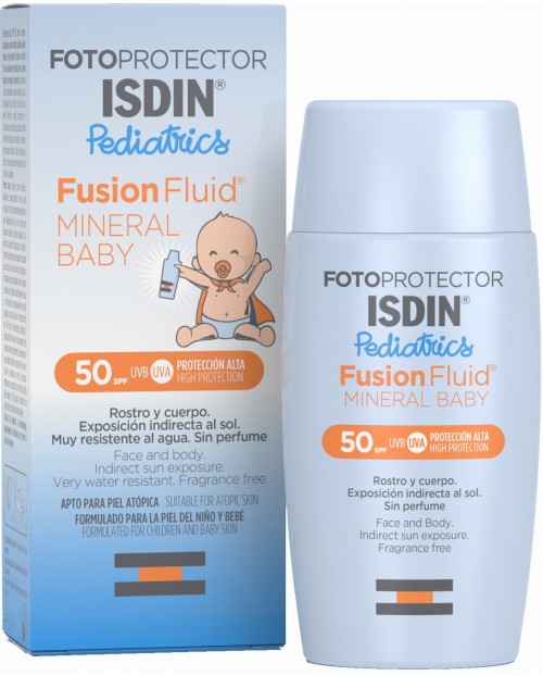 Isdin Pediatrics Слънцезащитен флуид Fotoprotector Mineral Baby, SPF 50 ...