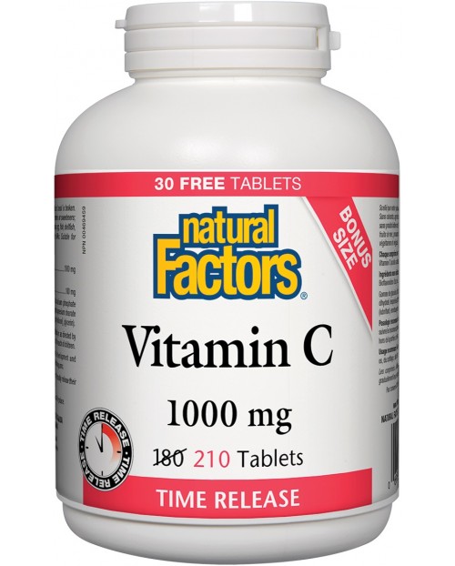 Vitamin C Time Release, 1000 mg, 210 таблетки, Natural Factors | Ozone.bg