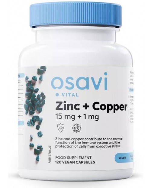 Zinc + Copper, 120 капсули, Osavi | Ozone.bg