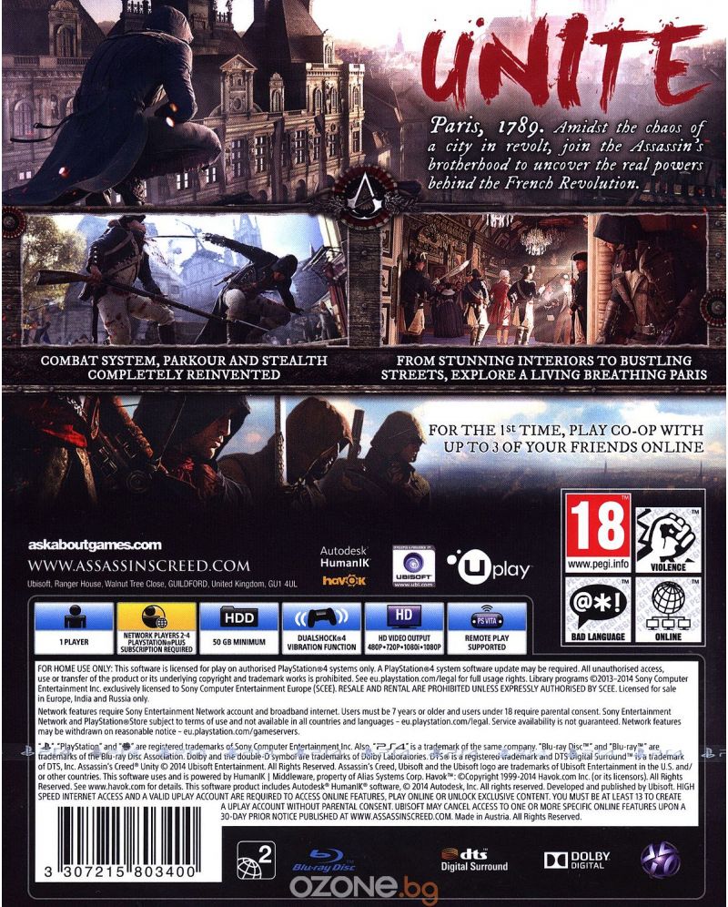 Assassin's Creed Unity (PS4) | Ozone.bg