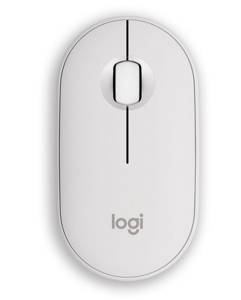 Мишка Logitech - Pebble Mouse 2 M350s, оптична, безжична, White | Ozone.bg