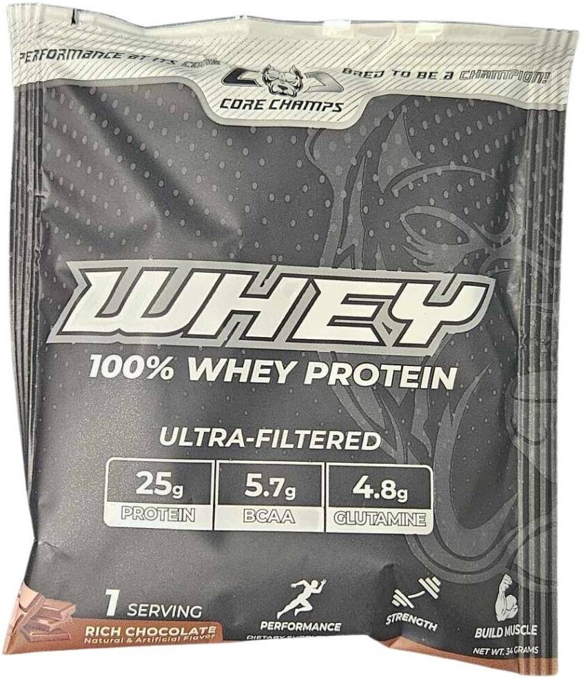 100% Whey Protein Ultra-Filtered, шоколад, 34 g, Core Champs by Kai ...