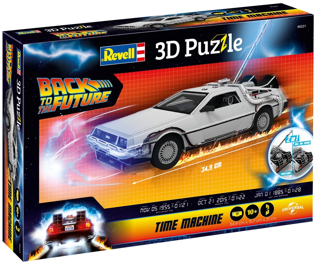 3D Пъзел Revell от 157 части - Машина на времето, Завръщане в бъдещето ...