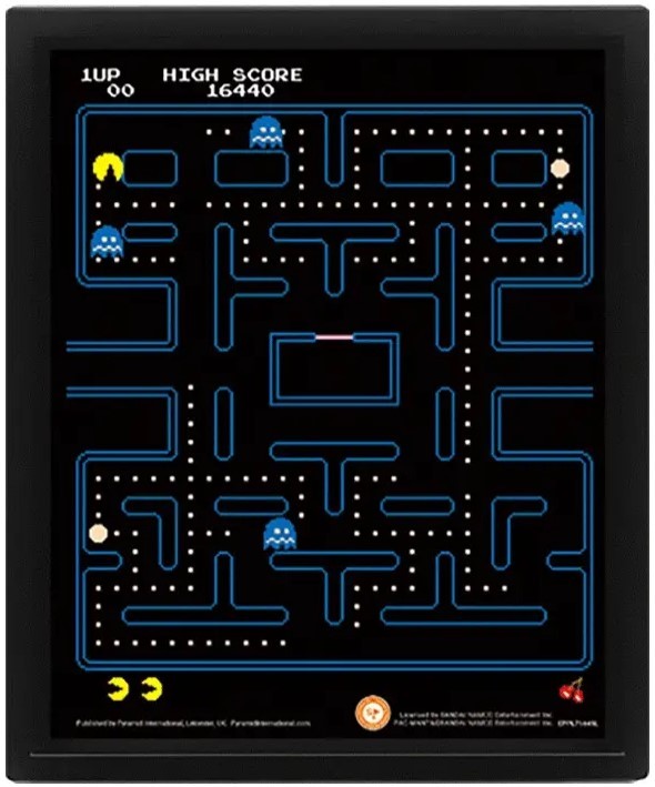 3D плакат с рамка Pyramid DC Comics: Games: Pac-Man - Maze | Ozone.bg