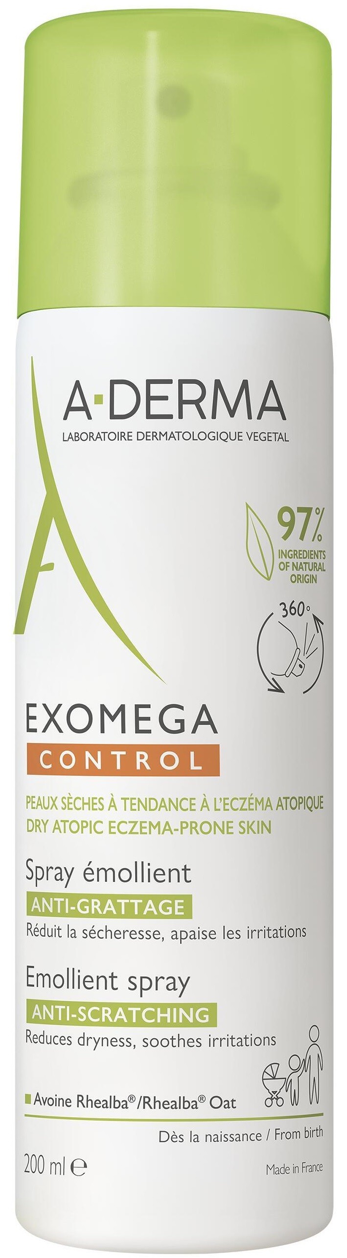 A-Derma Exomega Control Емолиентен спрей срещу разчесване, 200 ml ...