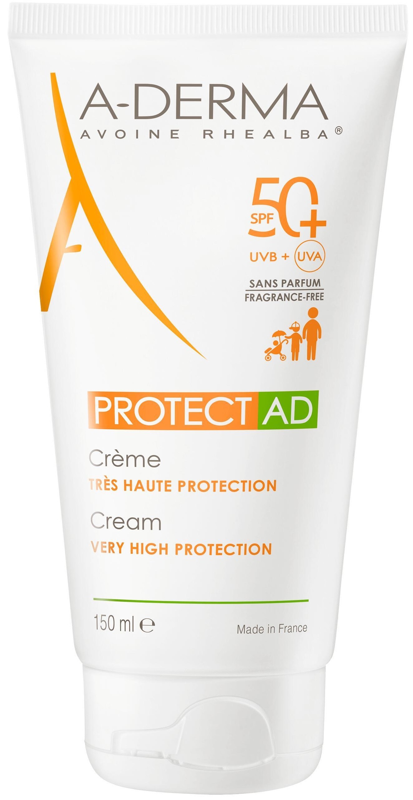 A-Derma Protect Слънцезащитен крем AD, SPF50+, 150 ml | Ozone.bg