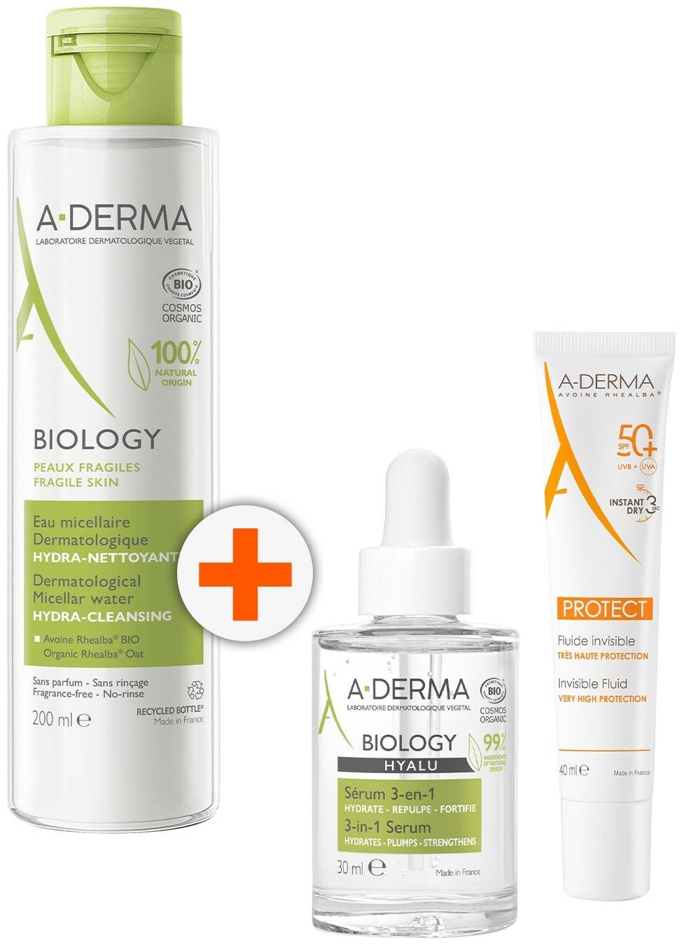 A-Derma Biology & Protect Комплект - Мицеларна вода, Серум и Флуид ...