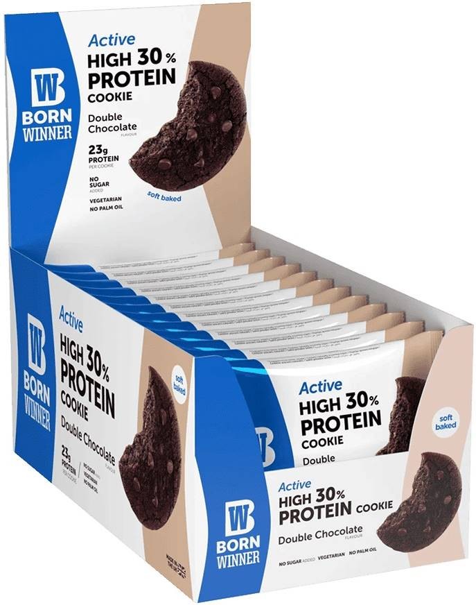 Active Protein Cookie, двоен шоколад, 12 броя, Born Winner | Ozone.bg