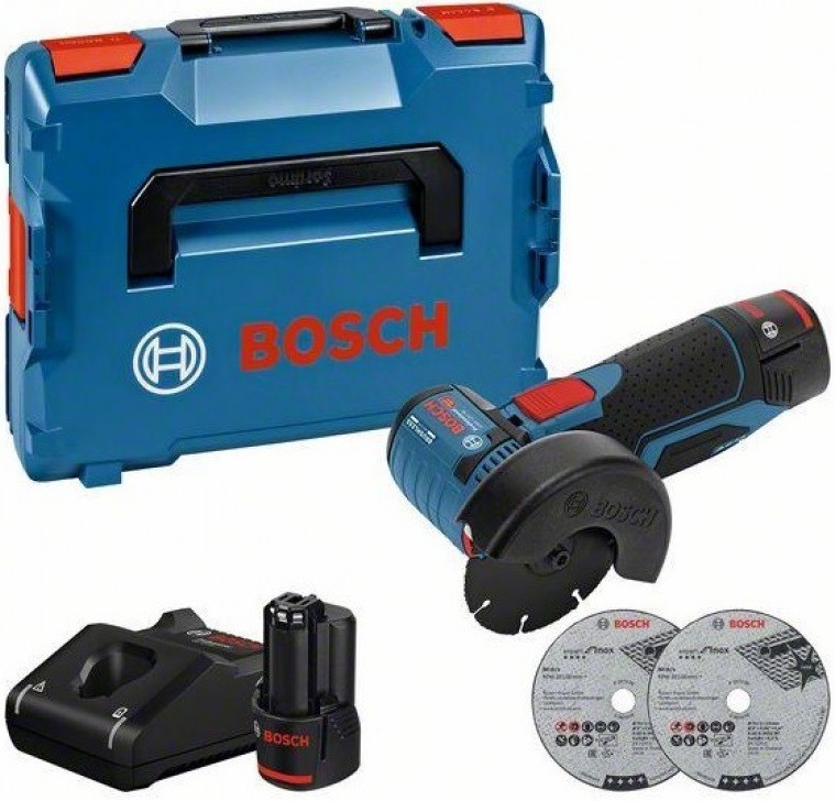 Акумулаторен ъглошлайф Bosch - Professional GWS 12V-76 с, 2x3.0Ah ...