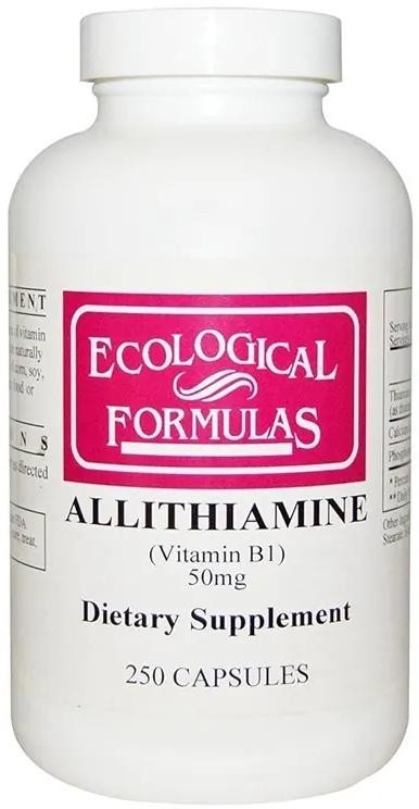 Allithiamine, 50 mg, 250 капсули, Ecological Formulas | Ozone.bg