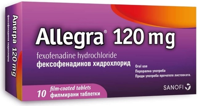 Алегра, 120 mg, 10 филмирани таблетки, Sanofi | Ozone.bg