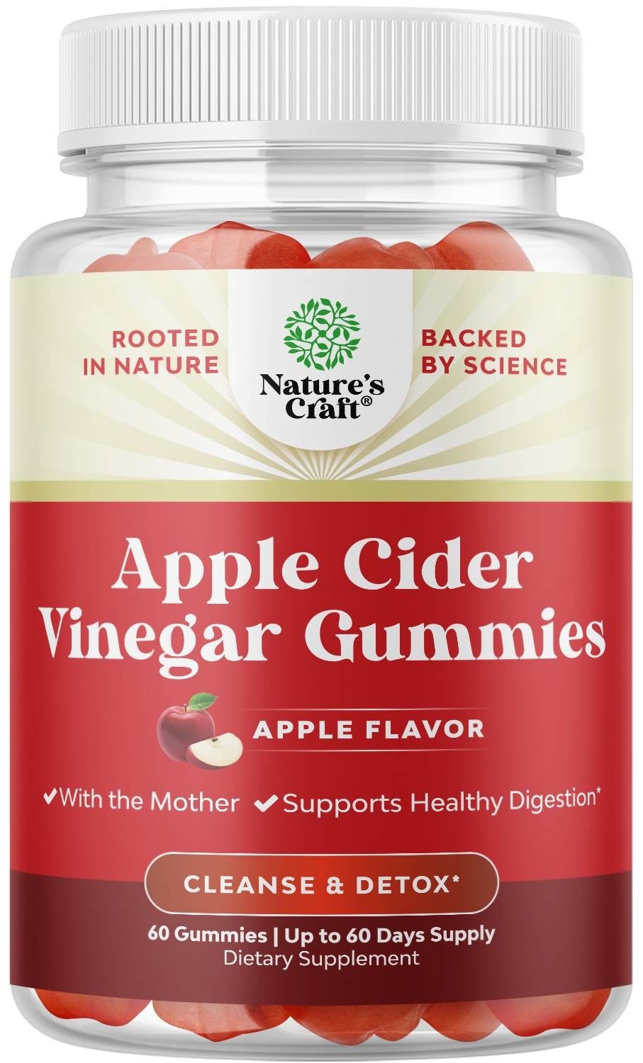 Apple Cider Vinegar Gummies, 60 желирани таблетки, Nature's Craft ...