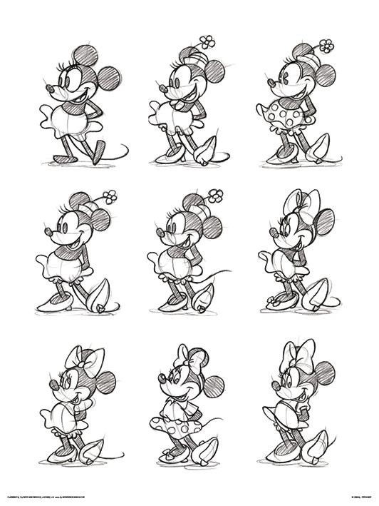 Арт принт Pyramid DIsney: Mickey Mouse - Minnie Sketched Multi | Ozone.bg