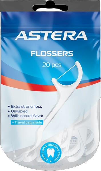 Astera Клечка с конец за зъби, 20 броя | Ozone.bg