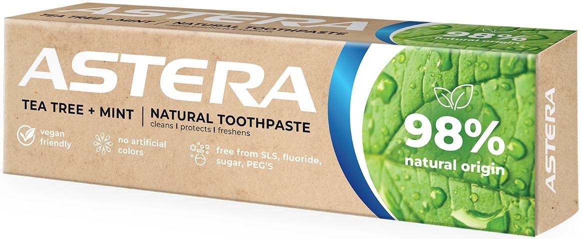 Astera Natural Паста за зъби Tea Tree + Mint, 75 ml | Ozone.bg