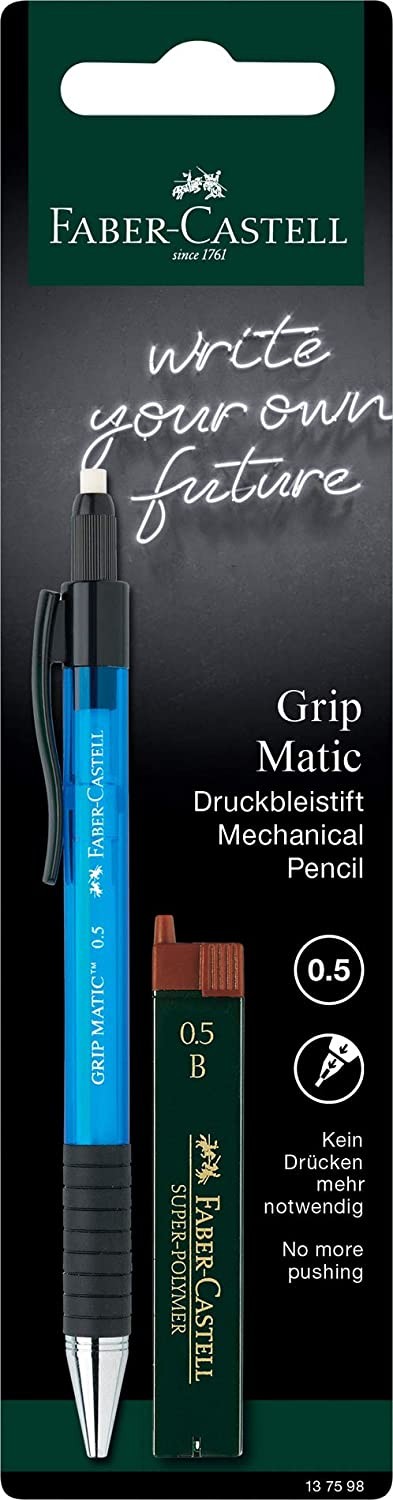 Автоматичен молив Faber-Castell Grip Matic - 0.5 mm, син, графит | Ozone.bg