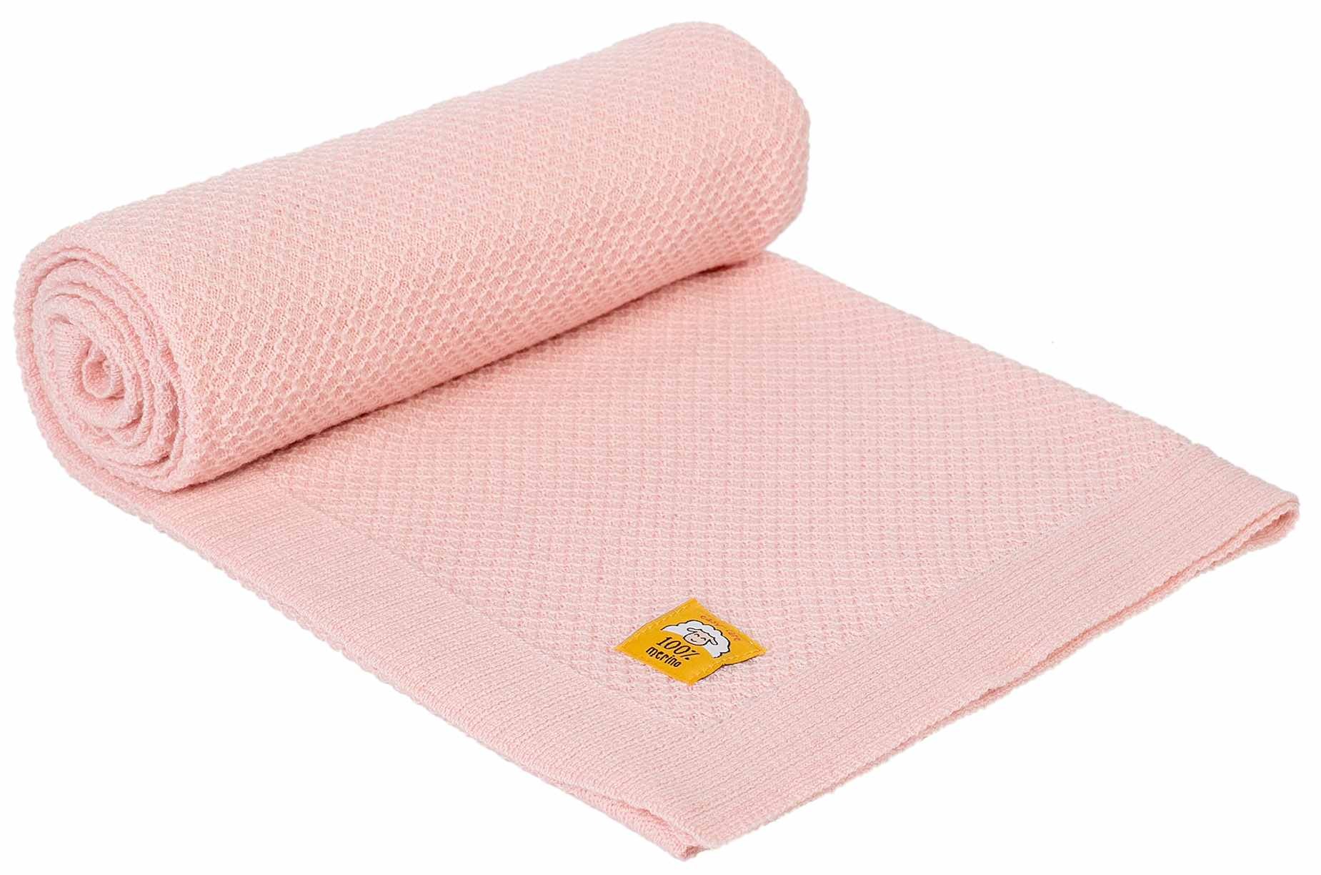 Бебешко одеяло от мерино вълна Shushulka - 80 х 100 cm, розово | Добра ...
