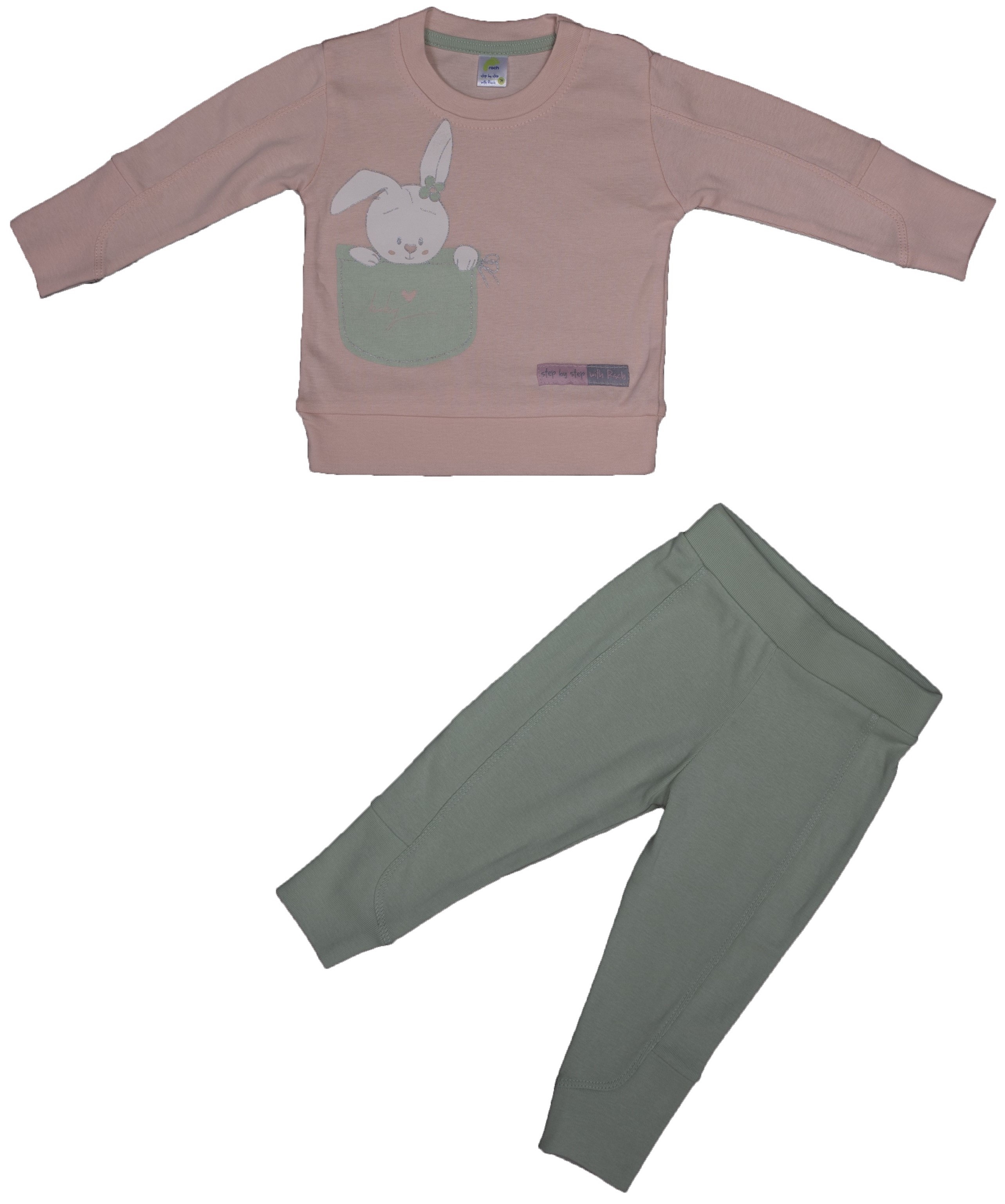 Бебешки комплект от 2 части Rach - Bunny Love, 80 cm, розов | Добра ...